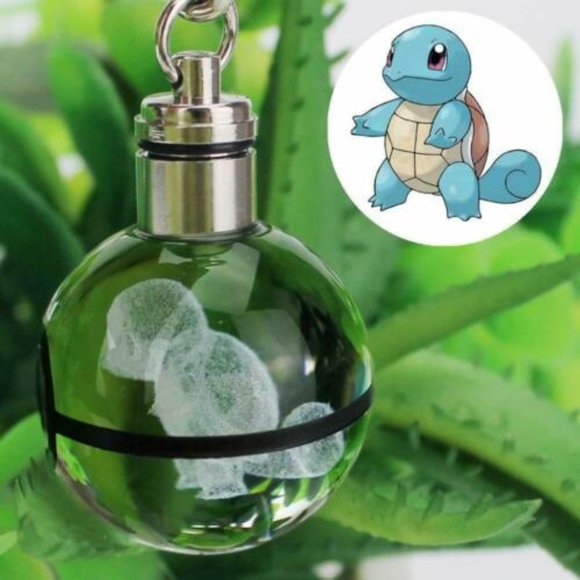 Wearables | 3d Pokemon Squirtle Crystal Pokeball Key Chain Led Light ...